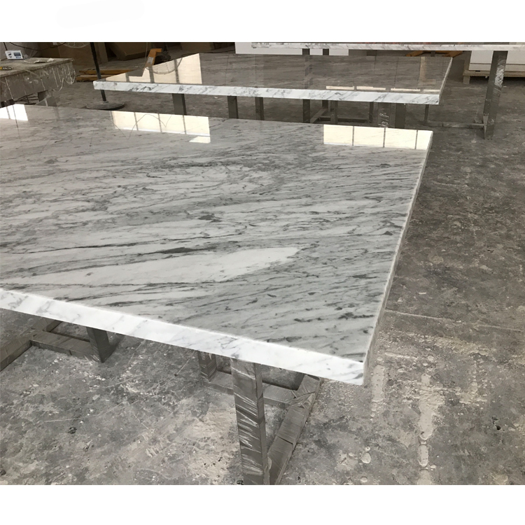 Carrara Marble Stone Top Conference Table Stainless Steel Base-Shenzhen ...