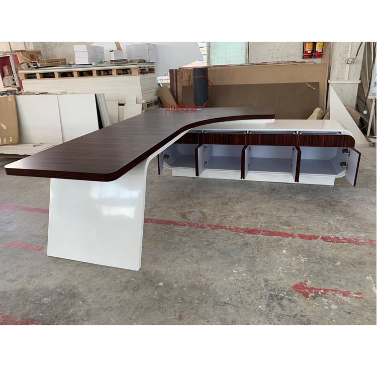Office Manager Room Executive Desk Brown CEO Table-Onebest Furniture