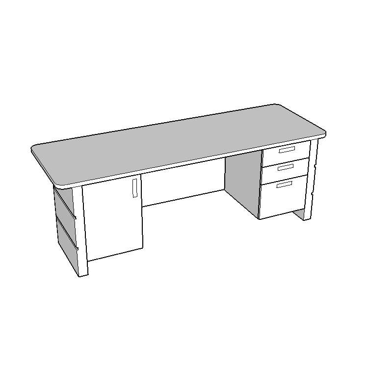 Office table with cabinet l type office desk-Onebest Furniture