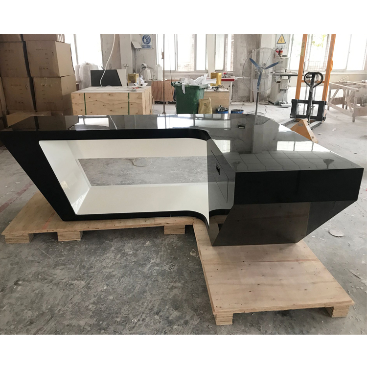 Hand Made Corian Stone Executive Office Table Desk-Onebest Furniture