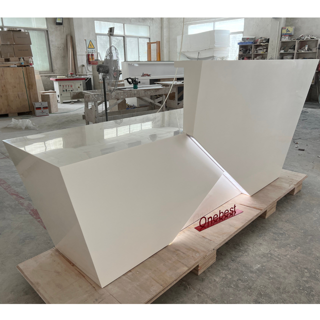 Unique design back wall hotel reception desk white-Shenzhen Onebest ...