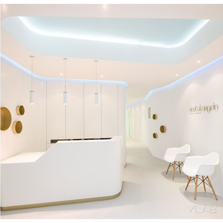Hospital white artificial marble desk reception-Onebest Furniture