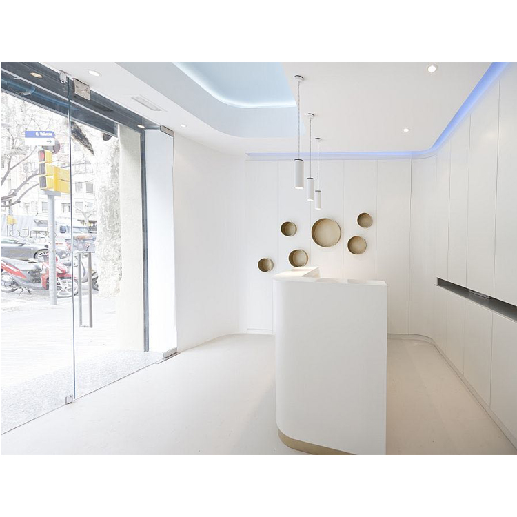 Hospital white artificial marble desk reception-Onebest Furniture