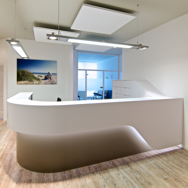 Spa Furniture LED Reception Desk Tables with Sideboard-Shenzhen Onebest ...