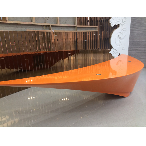 Orange Marble Stone Oak Reception Desk Front Circle Counter-Onebest ...