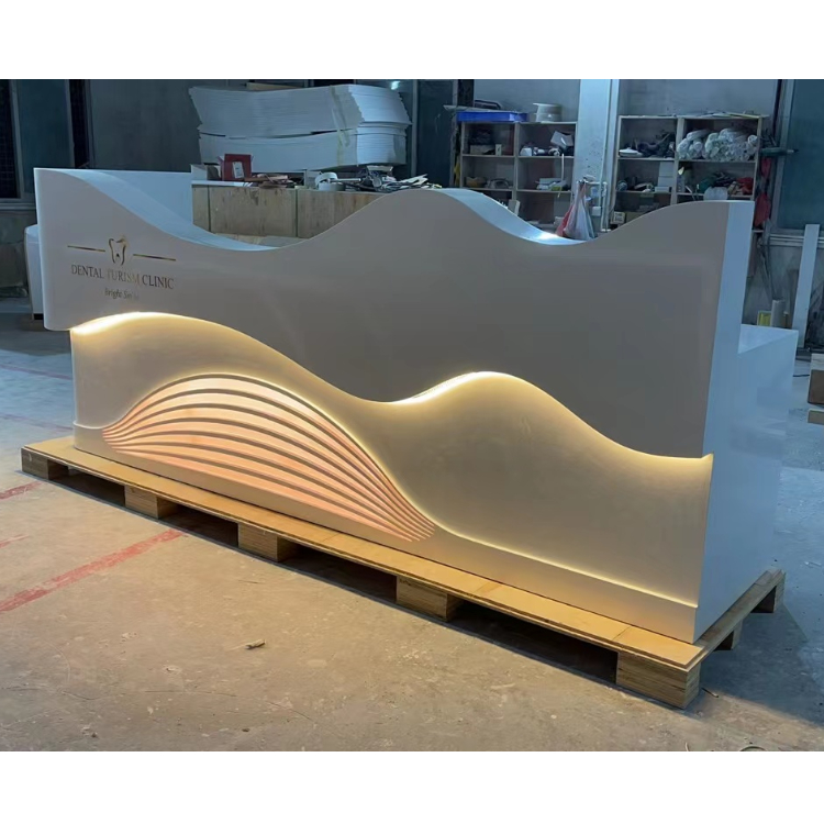 Commercial Front Desk LED Office Reception Furniture-Onebest Furniture