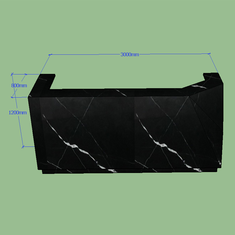 Black Lobby Reception Desk Salon Furniture Counter-Shenzhen Onebest ...