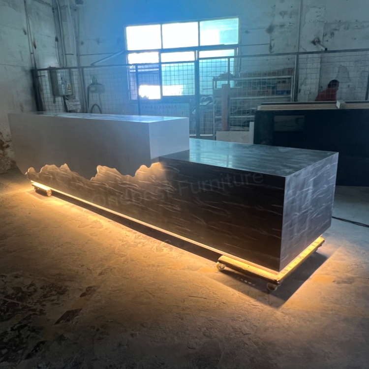 Museum Furniture Lighted Reception Desk Custom Color New York Tables ...