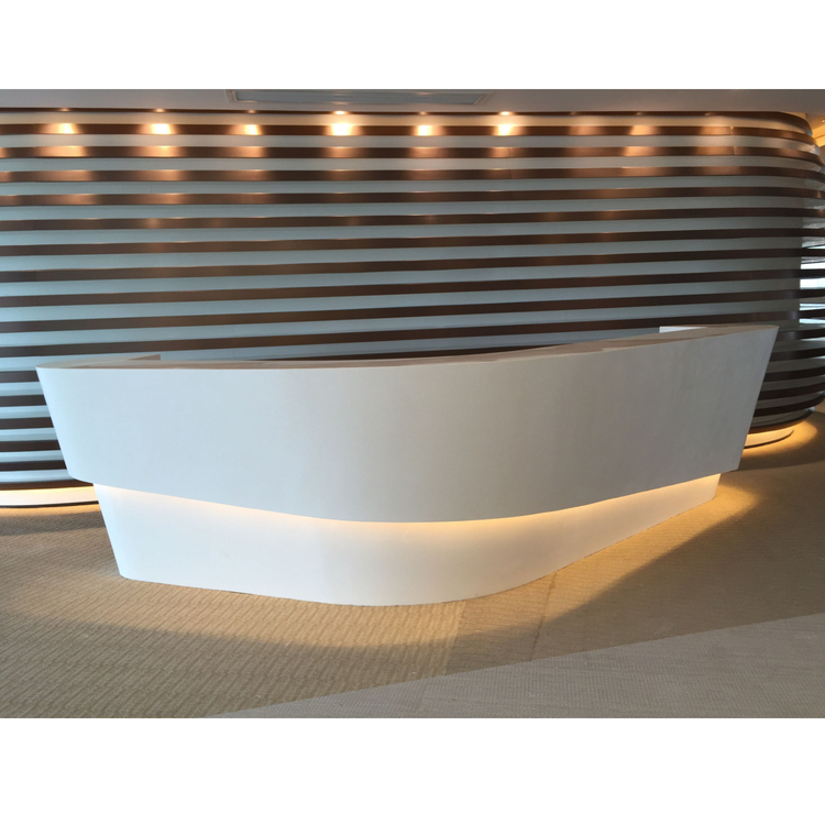 Rounded C Shape Bar Reception Desk Warm White LED Counter-Onebest Furniture