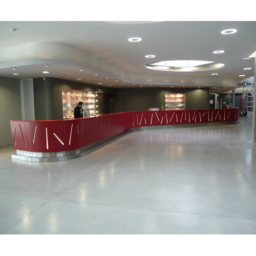Chinese Red Round Spa Reception Desk Furniture Office-Onebest Furniture