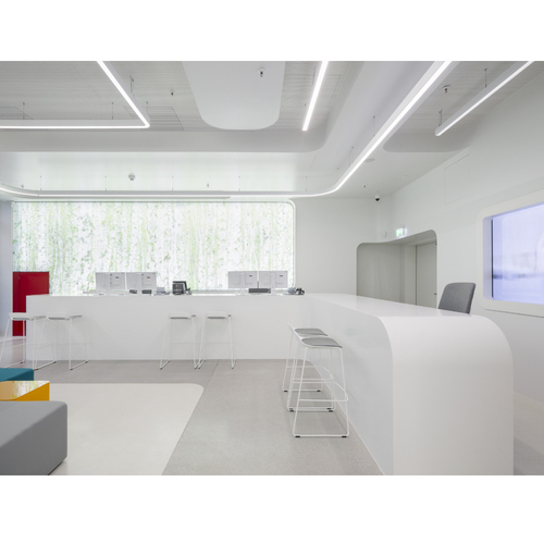 Chinese Red Round Spa Reception Desk Furniture Office-Onebest Furniture