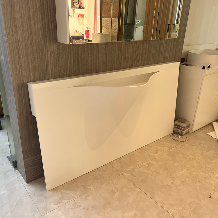 White Solid Surface Bathroom Vanity with Sink Luxury Italian Wash Basin-Shenzhen Onebest ...